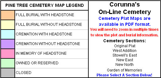 Cemetery Maps | Corunna MI